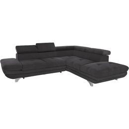 COTTA Ecksofa &raquo;Enterprise L-Form&laquo; mit Arm- & Kopfteilverstellung, wahlweise mit Schlaffunktion braun Struktur (100% Polyester );Chenille (90% 