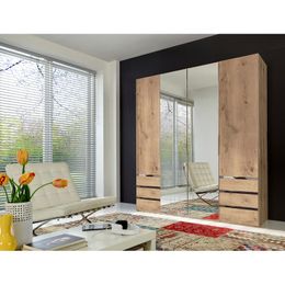 wimex Kleiderschrank &raquo;Level by fresh to go&laquo; mit Spiegelt&uuml;ren und Schubladen braun B/H/T: 200cm x 216cm x 58cm, Schubladen: 6 Stk. T&uuml;ren: 4 Stk.