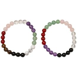 Firetti Armband Set &raquo;Schmuck Multipack Geschenk Armschmuck Armkette Edelstein Perlen&laquo; Made in Germany - mit Edelsteinen rot 18,5cm, Materialmix