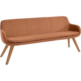 Musterring Essbank &raquo;Tavia&laquo; Stativgestell Wildeiche massiv ge&ouml;lt, Breite 180, 200 oder 220 cm orange 100% PES B/H/T: 180cm x 87cm x 66cm, Flachgewebe