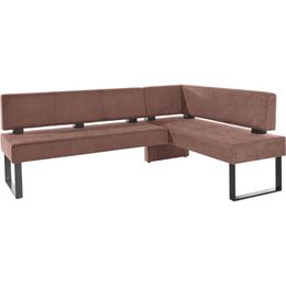 OTTO home Eckbank &raquo;Oliver mit Metallgestell, K&uuml;chenbank&laquo; verschiedene Bez&uuml;ge Cord Esszimmerbank OTTOs Choice braun Holzwerkstoff, Massivholz, 