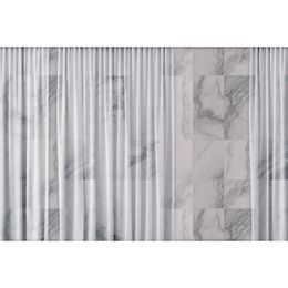 Livingwalls living walls Vliestapete &raquo;Fototapete Marmoroptik Vorhang Elegant modern&laquo; matt glatt Vlies B/L: 2,7m x 4m, Rollen: 1