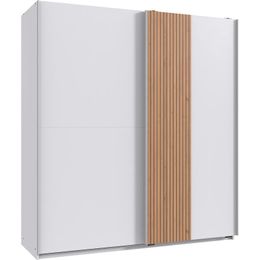 wimex Schwebet&uuml;renschrank &raquo;L&uuml;neburg&laquo; mit Akustiklamellen Optik, 180cm breit wei&szlig; Holzwerkstoff Wei&szlig;, B/H/T: 180cm x 198cm x 65cm, T&uuml;ren: 2 Stk.