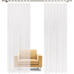 GERSTER Gardine &raquo;Felia&laquo; Schlaufen 1 Stk. tlg. Schlaufenschal uni in mehreren Farben wei&szlig; Voile, Polyester 225cm, Schlaufen, 140cm