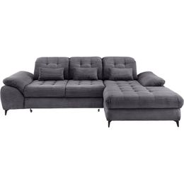 Home Affaire Ecksofa &raquo;Lazio modern und bequem, schmale Armlehnen, tolle Detailverarbeitung&laquo; zwei verschiedene Fu&szlig;farben w&auml;hlbar grau 93% Polyester, 7%