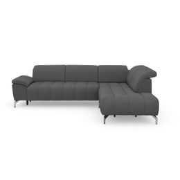 Sit & More sit&more Ecksofa &raquo;Cool L-Form&laquo; wahlweise mit Kopfteilverstellung und Vorziehsitz, motorisch grau B/H/T: 272cm x 79cm x 220cm, Luxus-Microfaser Paris, 