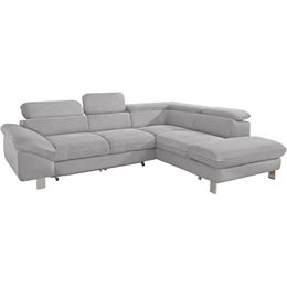 COTTA Ecksofa &raquo;Driver L-Form&laquo; mit Kopfteilverstellung, wahlweise mit Schlaffunktion & Bettkasten grau Struktur (100% Polyester);Chenille (90% 