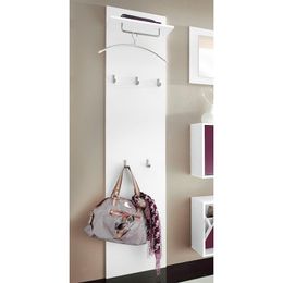 borchardt M&ouml;bel borchardt M&ouml;bel Garderobenpaneel &raquo;Rena, Wandgarderobe 160 cm&laquo; 5 Haken, Kleiderstange, Hutablage wei&szlig; Holzwerkstoff B/H/T: 40cm x 160cm x 21cm