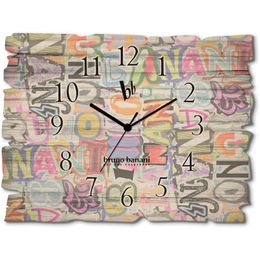 Bruno Banani Wanduhr &raquo;Letter Puzzle&laquo; wahlweise mit Quarz- oder Funkuhrwerk, lautlos ohne Tickger&auml;usche bunt B/H/T: 40cm x 30cm x 0,6cm, Quarzuhr