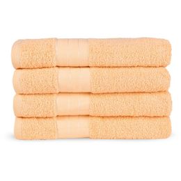 Good Morning Handt&uuml;cher &raquo;Uni&laquo; Baumwolle, Walkfrottee, Bord&uuml;re, 500 GSM, Einfarbig, ohne Aufh&auml;ngung orange Frottee, Frottee B/L: 50cmx100cm, 4 Stk., 4 