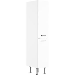 KOCHSTATION Apothekerschrank &raquo;KS-Paula&laquo; 30 cm breit, 176 cm hoch, 2 Ausz&uuml;ge, 4 Ablagen wei&szlig; wei&szlig;, B/H/T: 30cm x 176,6cm x 58,4cm, Schubladen: 2 Stk.