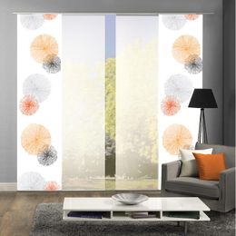 Home Wohnideen Schiebegardine &raquo;SCOPPIO&laquo; Klettband 4 Stk. tlg. HxB: 245x60, inkl. Befestigungszubeh&ouml;r orange Polyester 245cm, Klettband, 60cm