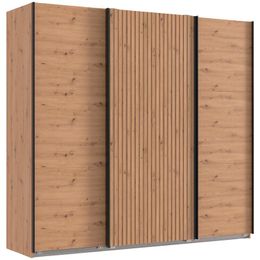 wimex Schwebet&uuml;renschrank &raquo;Andorra by fresh to go&laquo; Mit 3D-Leisten f&uuml;r Akustikpaneel-Optik braun Holzwerkstoff Artisan Eiche Nachbildung, B/H/T: 250cm x 