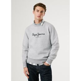 Pepe Jeans Herren Sweatshirt &raquo;MACBETH MELANGE CREW&laquo;, Rundhalsausschnitt, Logo grau XXL