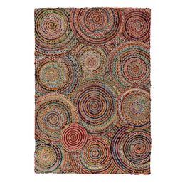 Kayoom Teppich &raquo;Tulum 356&laquo; rechteckig 8 mm H&ouml;he Kurzflor, Handgeknotet, Vegan, Fu&szlig;bodenheizungsgeeignet, Wohnzimmer Baumwolle B : 120cm 1 Stk., 8mm, L: 170cm