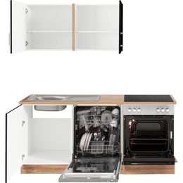 KOCHSTATION K&uuml;chenzeile &raquo;KS-Tinnum&laquo; ohne E-Ger&auml;te, Breite 180 cm schwarz B/H/T: 180cm x 60cm