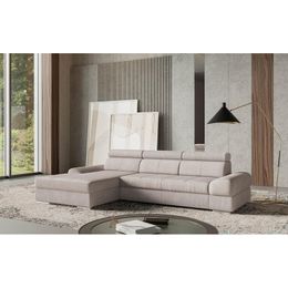 Sit & More sit&more Ecksofa &raquo;Broadway L-Form&laquo; inklusive Kopfteilverstellung, wahlweise mit Schlaffunktion grau 100% Polyester B/H/T: 284cm x 79cm x 171cm, Luxus-