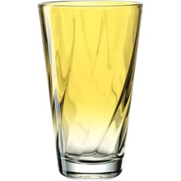 Leonardo Gl&auml;ser-Set &raquo;Trinkglas, TWIST, 300 ml, 4er-Set&laquo; Longdrinkbecher, sp&uuml;lmaschinengeeignet gelb Glas &Oslash; 8cm x 13cm, 300ml, 4 Stk.
