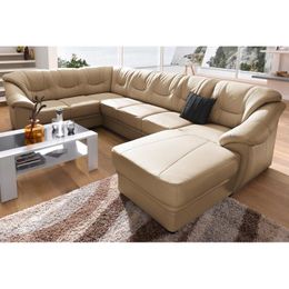Sit & More sit&more Wohnlandschaft &raquo;Savona U-Form, B: 320 cm&laquo; optional Schlaffunktion, Federkern braun Luxus-Kunstleder;Primabelle -Microfaser;NaturLederKorpus 