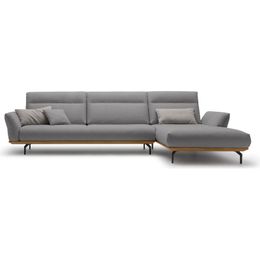 Creation BY ROLF BENZ Ecksofa &raquo;CR.460 Designsofa mit erstklassigem Sitzkomfort&laquo; Sockel in Nussbaum, Winkelf&uuml;&szlig;e in Umbragrau, Breite 338 cm grau 