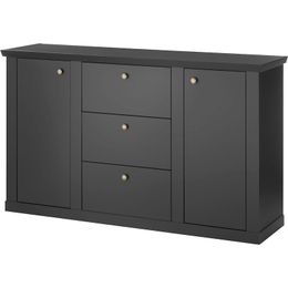Home Affaire Sideboard &raquo;Lincoln, moderner Schrank, schwarze Kommode, 158 cm breit&laquo; edles Design, messingfarbene Knopfgriffe, in 2 Gr&ouml;&szlig;en verf&uuml;gbar 