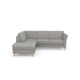 Sit & More sit&more Ecksofa &raquo;Visby L-Form&laquo; Wahlweise mit Schlaffunktion und Stauraum, frei im Raum stellbar silber B/H/T: 248cm x 87cm x 213cm, Luxus-Microfaser 
