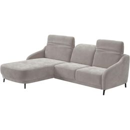 Sit & More sit&more Ecksofa &raquo;Blues L-Form&laquo; wahlweise mit Klapptisch und USB grau 100% Polyester B/H/T: 271cm x 93cm x 191cm, Luxus-Microfaser ALTARA NUBUCK , 