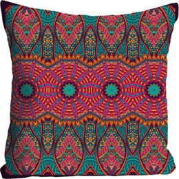 queence Dekokissen &raquo;Ornament&laquo; Kissenh&uuml;lle ohne F&uuml;llung, 1 St&uuml;ck bunt Polyester B/L: 40cm x 40cm, 1 Stk.