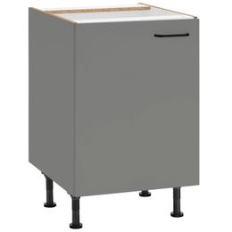 Optifit Unterschrank &raquo;Elga&laquo; mit Soft-Close-Funktion, h&ouml;henverstellbare F&uuml;&szlig;e, Breite 60 cm grau Holzwerkstoff basaltgrau, B/H/T: 60cm x 87cm x 58,4cm, 