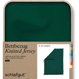 Schlafgut Bettbezug &raquo;Premium Bettbezug Knitted Jersey (1 St)&laquo; Ton-in-Ton Rei&szlig;verschluss, Bio-Baumwolle mit Elasthan, Uni, OEKO Tex gr&uuml;n Jersey, Obermaterial: 95