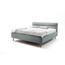 Meise M&ouml;bel meise.m&ouml;bel Polsterbett &raquo;Lotte&laquo; mit Lattenrost und Bettkasten blau Bezug Bett: Strukturstoff (100% Polyester) Liegefl&auml;che L&auml;nge B: 200cm x 180cm, 