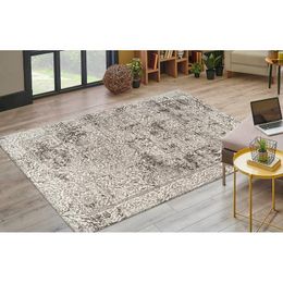 Kayoom Teppich &raquo;Davio 200&laquo; rechteckig 13 mm H&ouml;he grau Polyester B : 80cm 1 Stk., 13mm, L: 150cm