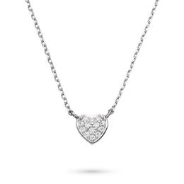 s.Oliver Damen s.Oliver Kette mit Anh&auml;nger &raquo;Heart, Herz&laquo; mit Zirkonia (synth.) Silber 925 (Sterlingsilber), L: 36 B: 1mm