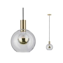 Paulmann Pendelleuchte &raquo;Neordic Esben max. 1x20W Klar/Messing geb&uuml;rstet 230V Glas/Metall&laquo; E27 1 Stk. E27 gold 1, &Oslash; 20cm, 1 Stk.