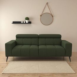 DOMO collection 2-Sitzer &raquo;Trento, mit Kufenfu&szlig; oder Einzelfu&szlig;&laquo; whlw. verstellbare Kopfteile, passend f&uuml;r g&auml;ngige Saugroboter gr&uuml;n 100% Polyester B/H/T