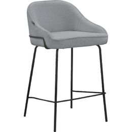 OTTO home 4-Fu&szlig;stuhl &raquo;Puant&laquo; () 2 Stk.mit Stoff aus Polyester/recyceltem Polyester, Sitzh&ouml;he 65 cm grau Stoff B/H/T: 50cm x 87cm x 52cm, 2 Stk., 