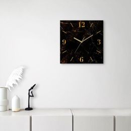 OTTO home Wanduhr &raquo;Marmor&laquo; wahlweise mit Quarz- oder Funkuhrwerk, lautlos ohne Tickger&auml;usche schwarz B/H/T: 30cm x 30cm x 0,3cm, Quarzuhr