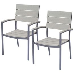 Garden Pleasure Gartenstuhl &raquo;OLIVIA&laquo; (Set) 2 Stk.2er Set, Polyrattan grau Polystyrol B/H/T: 58cm x 89cm x 55cm, 2 Stk.
