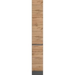 KOCHSTATION Apothekerschrank &raquo;KS-Riesa&laquo; Breite 30 cm, MDF-Fronten braun Holzwerkstoff grafitgrau, B/H/T: 30cm x 200cm x 60cm