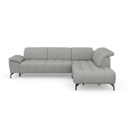 Sit & More sit&more Ecksofa &raquo;Cool L-Form&laquo; wahlweise mit Kopfteilverstellung und Vorziehsitz motorisch silber B/H/T: 272cm x 79cm x 220cm, Luxus-Microfaser Paris,