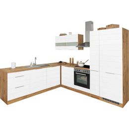 KOCHSTATION Winkelk&uuml;che &raquo;KS-Luhe&laquo; Stellbreite 240x270 cm, wahlweise mit oder ohne E-Ger&auml;ten, MDF-Fronten wei&szlig; B/H/T: 240cm x 60cm, ohne E-Ger&auml;te