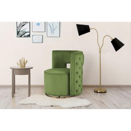 Kayoom Sessel &raquo;Drehsessel Beverly 125, drehbar, Gestell aus Eisen,samtige Oberfl&auml;ch&laquo; 1 Stk. tlg. rund, glamour&ouml;s, gesteppter R&uuml;cken, abgerundete,Drehsessel 