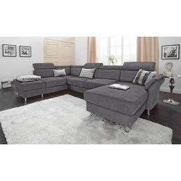 Sit & More sit&more Wohnlandschaft &raquo;Avignon U-Form&laquo; optional Schlaffunktion & Stauraum, inklusive Kopfteilverstellung grau Flachgewebe (90% Polyester, 10% 