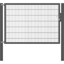 Alberts Zauneinzelt&uuml;r &raquo;Flexo Plus&laquo; anthrazit, verschiedene Abmessungen grau Stahl B/H: 200cm x 140cm