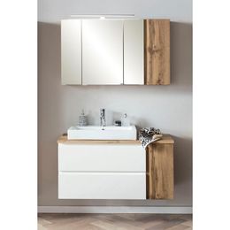 Welltime Badm&ouml;bel-Set &raquo;S&ouml;lden&laquo; 2 Stk. tlg. wei&szlig; MDF B/H/T: 105cmcm x 200cmcm x 47cmcm