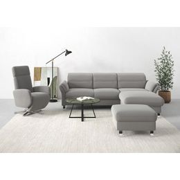 Sit & More sit&more Ecksofa &raquo;Grenoble L-Form mit Federkern&laquo; wahlweise mit Schlaffunktion, Bettkasten, Arm- und Kopfteilverstellung grau B/H/T: 251cm x 85cm x 