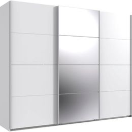 wimex Schwebet&uuml;renschrank &raquo;Norderstedt&laquo; INKLUSIVE 2 Stoffboxen und 2 zus&auml;tzliche Einlegeb&ouml;den, mit Spiegel wei&szlig; Holzwerkstoff Wei&szlig;, B/H/T: 270cm x 236cm x 