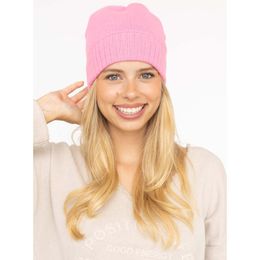 Zwillingsherz Damen Strickm&uuml;tze Feinstrick, breiter geripptem Umschlag pink Einheitsgr&ouml;&szlig;e