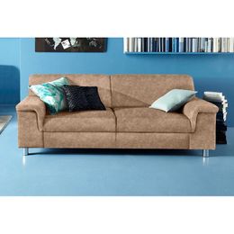 Home Affaire 2,5-Sitzer &raquo;Jamie zeitlos elegant, klares Design, komfortabel&laquo; braun B/H/T: 190cm x 72cm x 80cm, Microfaser PRIMABELLE , ohne Funktion