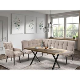 exxpo - sofa fashion Eckbank &raquo;Mocca Essbank, Sitzbank&laquo; hoher Sitzkomfort, bequem und elegant, hochwertige Detailverarbeitung B/H/T: 240cm x 94cm x 